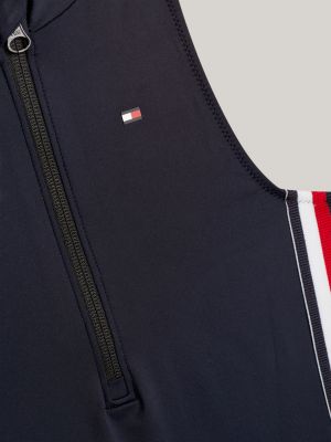 Global Stripe Rashguard One Piece Swimsuit Blue Tommy Hilfiger