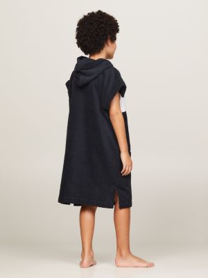 Hilfiger Flag Poncho Handdoek Met Capuchon Blauw Tommy Hilfiger