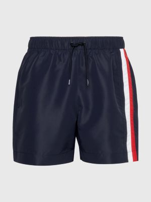 Medium Lange Zwemshort Met Signature Tape Blauw Tommy Hilfiger