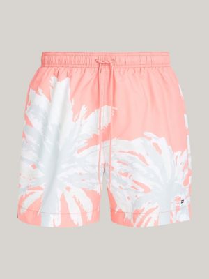 Essential Medium Lange Zwembroek Met Hawaïprint Roze Tommy Hilfiger