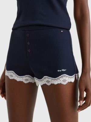 Short Met Kant Blauw Tommy Hilfiger