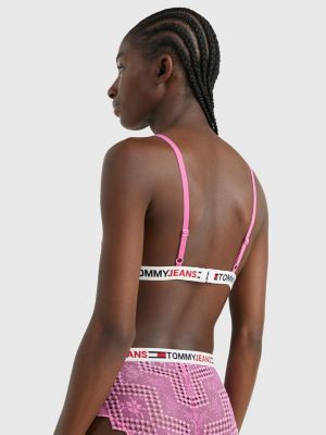 Unpadded Unlined Lace Triangle Bra Pink Tommy Hilfiger