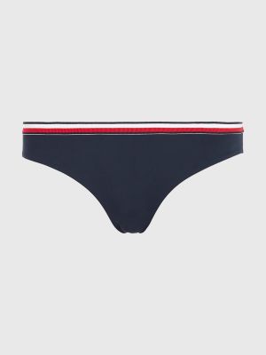 Signature Tape Hipster Cut Bikini Bottoms Blue Tommy Hilfiger