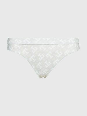 Slip Bikini Th Monogram Con Stampa Bianco Tommy Hilfiger