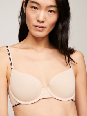 Padded Demi Bh Met Signature Streep Roze Tommy Hilfiger
