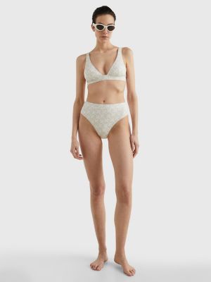Th Monogram Cheeky Bikini Bottoms White Tommy Hilfiger