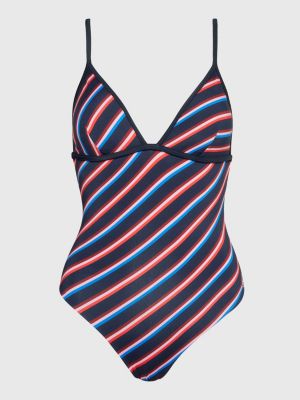 Stripe One Piece Swimsuit Blue Tommy Hilfiger