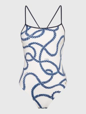 Nautical One Piece Swimsuit Beige Tommy Hilfiger