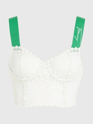 Signature Lace Longline Unpadded Balconette Bra Green Tommy Hilfiger