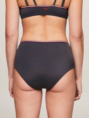 Bas De Bikini Taille Haute Global Stripe Bleu Tommy Hilfiger