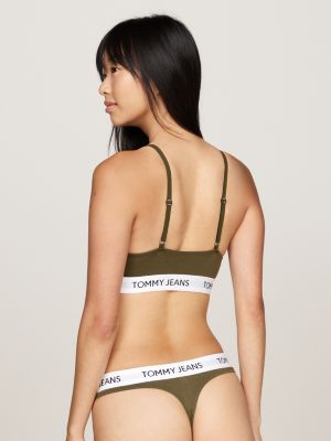 Heritage Logo Push Up Bralette Green Tommy Hilfiger