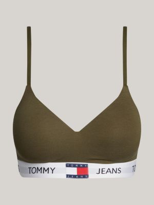 Heritage Logo Push Up Bralette Green Tommy Hilfiger