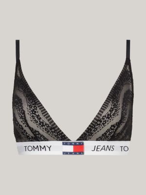 Heritage Triangel Bh Mit Blumenspitze Schwarz Tommy Hilfiger