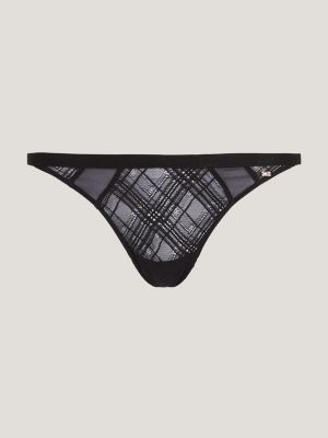 Elevated String Mit Geometrischer Spitze Schwarz Tommy Hilfiger
