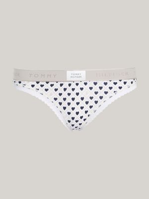 Bedrukte Slip Met Kanten Rand Beige Tommy Hilfiger