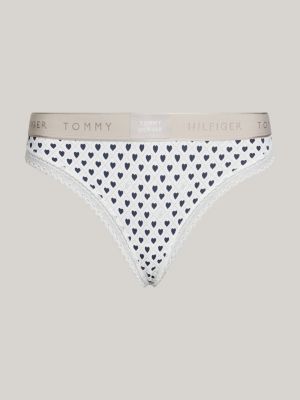 String Met Kant En Bloemetjesprint Beige Tommy Hilfiger