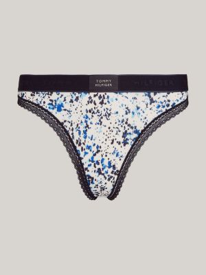 String Met Kant En Bloemetjesprint Grijs Tommy Hilfiger