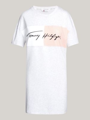 Heritage Oversized Nachthemd Met Korte Mouwen Grijs Tommy Hilfiger