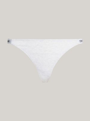 Heritage Side Logo High-Cut Leg Thong | Grey | Tommy Hilfiger