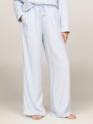Jacquard Pyjamahose Mit Gleichfarbigem Logo Blau Tommy Hilfiger