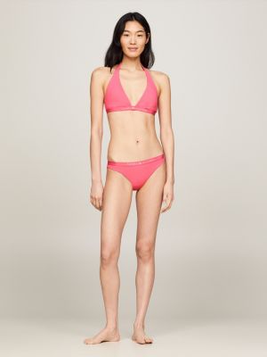 Tonal Logo Fixed Triangle Bikini Top Pink Tommy Hilfiger