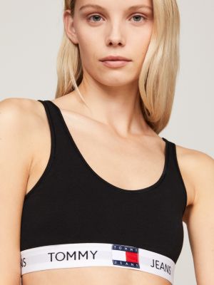 Heritage Logo Unlined Bralette Black Tommy Hilfiger