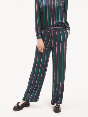 Broek Met Trekkoord En Verticale Streep Groen Tommy Hilfiger