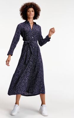 Robe chemise longue à motif logo | BLEU | Tommy Hilfiger