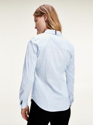 Essential Slim Fit Bluse Blau Tommy Hilfiger