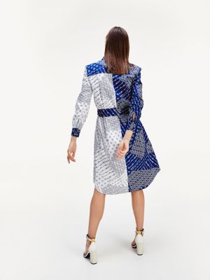 Hemdkleid Mit Th Monogramm Print Blau Tommy Hilfiger