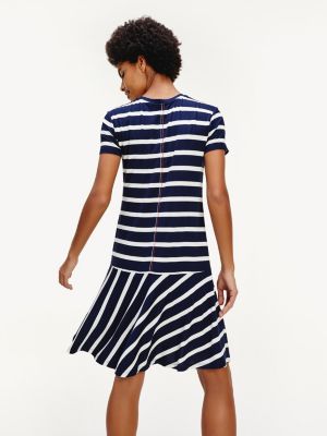 Gestreiftes Relaxed Fit Kleid Blau Tommy Hilfiger