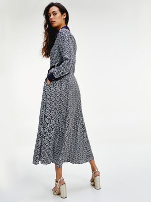 Robe Chemise Tommy Icons Motif Monogramme Bleu Tommy Hilfiger