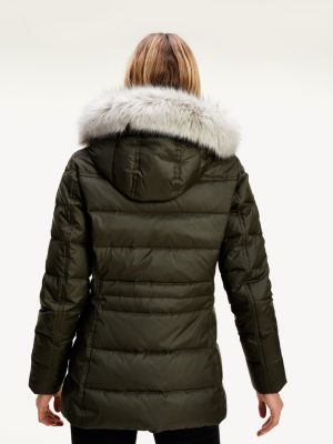 Essential Jas Met Donsvulling En Monogram Groen Tommy Hilfiger