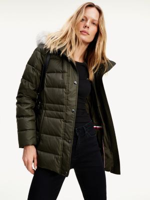 Essential Jas Met Donsvulling En Monogram Groen Tommy Hilfiger