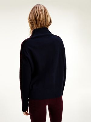 Pullover Mit Mock Rollkragen Blau Tommy Hilfiger
