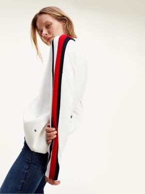 Pullover Mit Mock Rollkragen Weiß Tommy Hilfiger