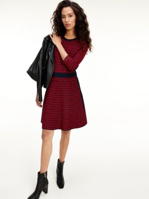 Fit And Flare Kleid Blau Tommy Hilfiger