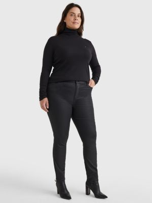 Curve Skinny Fit Trui Met Col Zwart Tommy Hilfiger