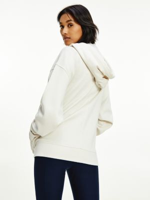 Sudadera Amplia Con Capucha Y Cremallera Blanco Tommy Hilfiger
