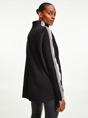 Sparkle Stripe Relaxed Fit Jumper Black Tommy Hilfiger