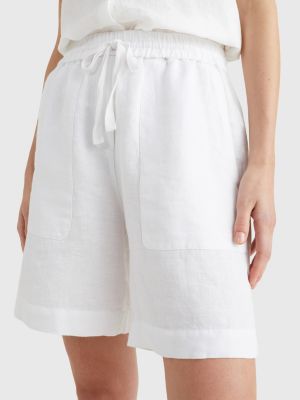 Linen Relaxed Fit Short White Tommy Hilfiger