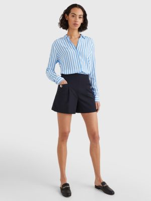 Shorts Con Bottoni Dorati Blu Tommy Hilfiger