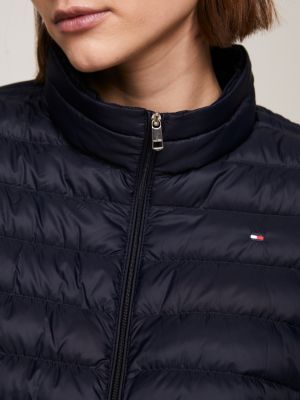 Down Filled Hooded Zip Thru Jacket Blue Tommy Hilfiger