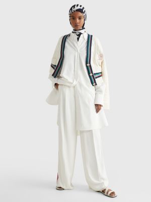 Tommy Icons Relaxed Fit Zopfmuster Cardigan Weiß Tommy Hilfiger