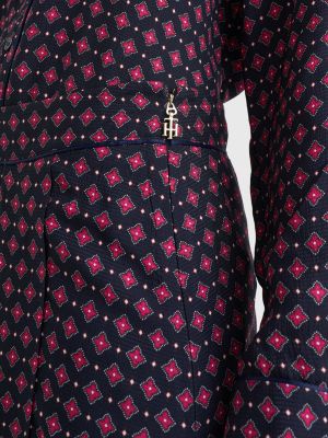 Foulard Print Crepe Midi Skirt Blue Tommy Hilfiger