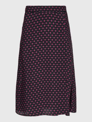 Foulard Print Crepe Midi Skirt Blue Tommy Hilfiger