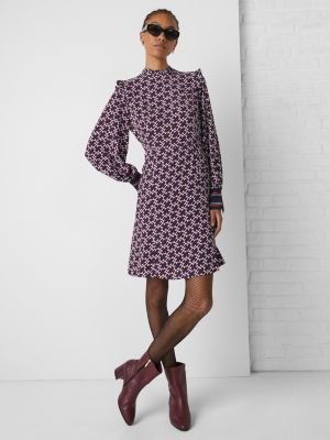 Th Monogram Fit And Flare Kleid Aus Viskose Rot Tommy Hilfiger
