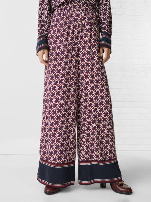 Th Monogram Relaxed Wide Leg Trousers Red Tommy Hilfiger