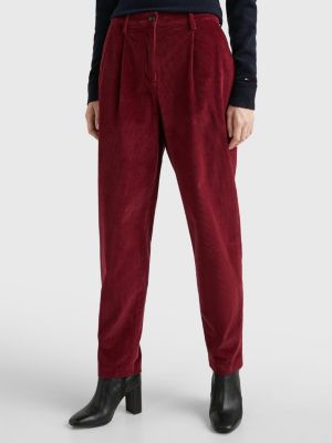 Tapered Broek Van Corduroy Rood Tommy Hilfiger