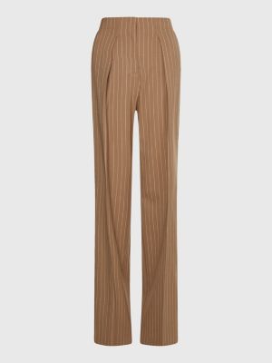 Krijtstreep Pantalon Met Wijde Fit Beige Tommy Hilfiger